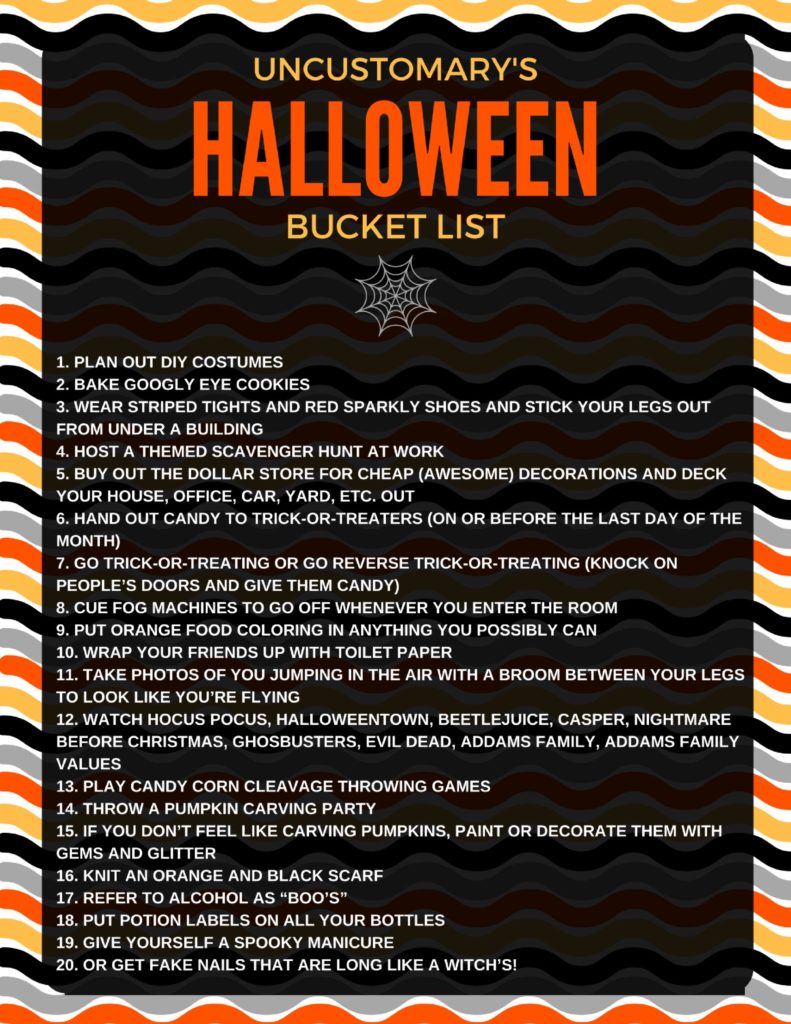 halloween-bucket-list - Uncustomary